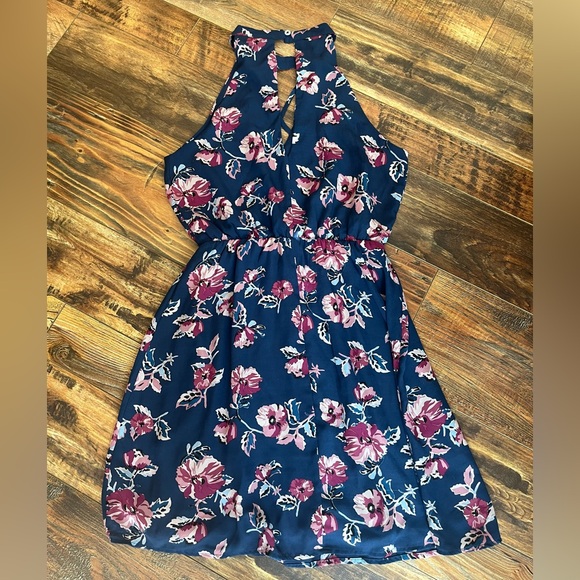 Blue Rain | Dresses | Blue Rain Size Medium Blue Floral Midi Dress ...